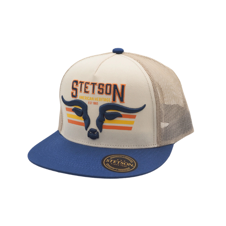 Stetson Longhorn Trucker Cap - Blue – Hats By The Hundred
