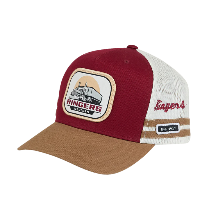 Ringers Western Big Rig Trucker Cap - Burgundy/Clay – Hats By The Hundred
