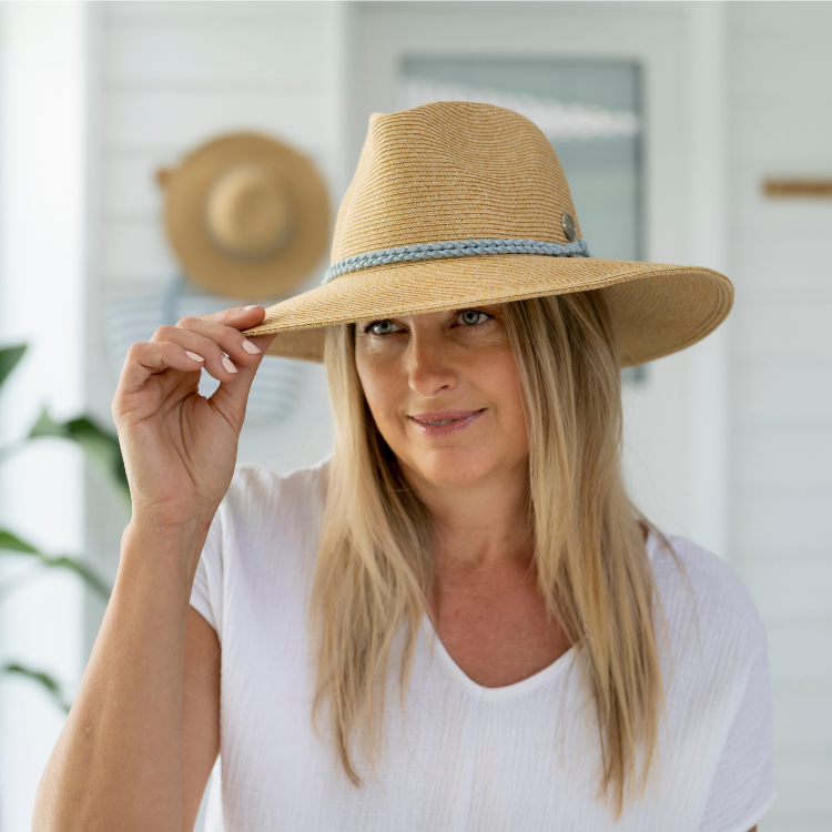 Sundaise Annie Panama Hat - Aqua – Hats By The Hundred