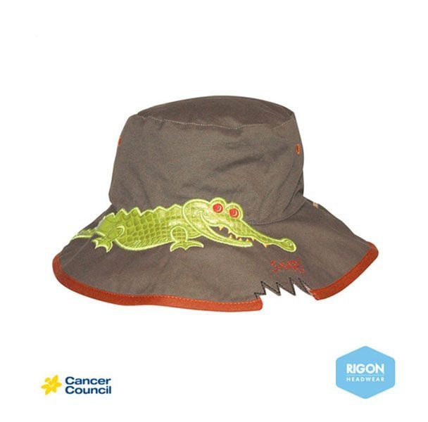 Rigon Kid's Wide Brim Croc Hat - Khaki – Hats By The Hundred
