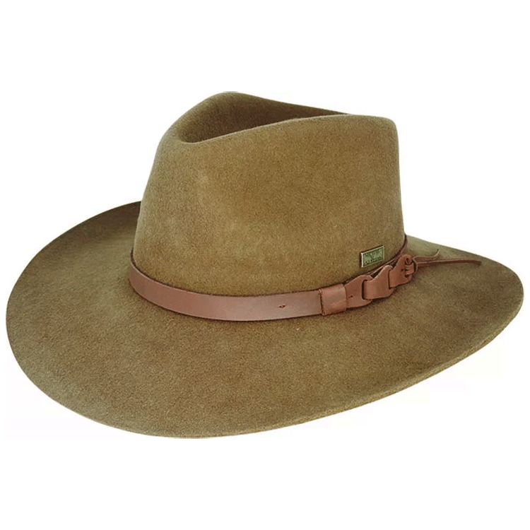 Flinders Stockman Wool Felt Outback Hat - Bark – Hats By The Hundred