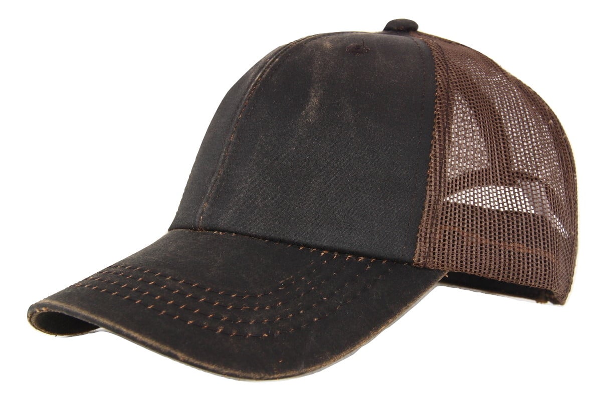 Avenel Weathered Cotton Trucker Cap - Brown – Hats By The Hundred